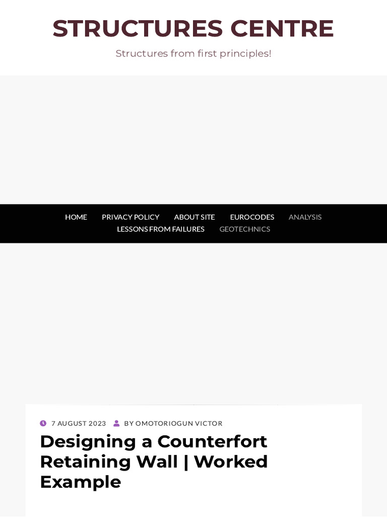 Designing A Counterfort Retaining Wall Worked Exa | PDF | Civil Engineering | Structural Engineering