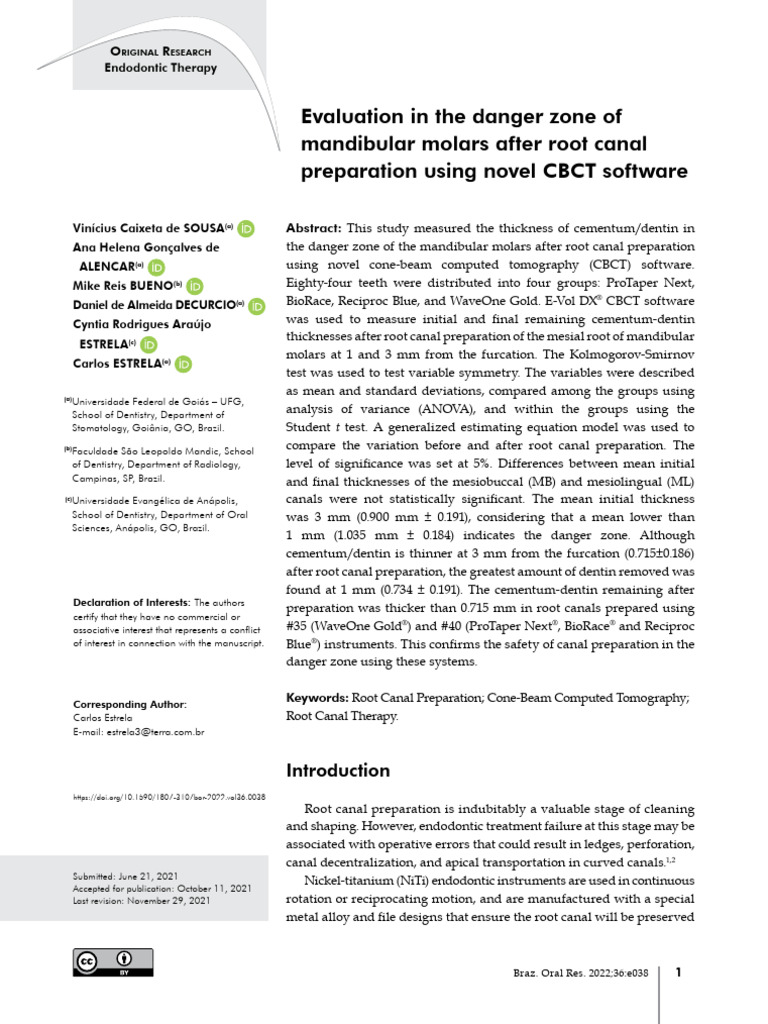 Evaluation in The Danger Zone of Mandibular Molars | PDF | Dentistry ...