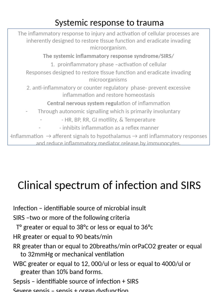 Systemic Response To Trauma | PDF | Cortisol | Glucocorticoid