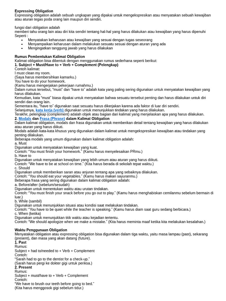 Expressing Obligation | PDF