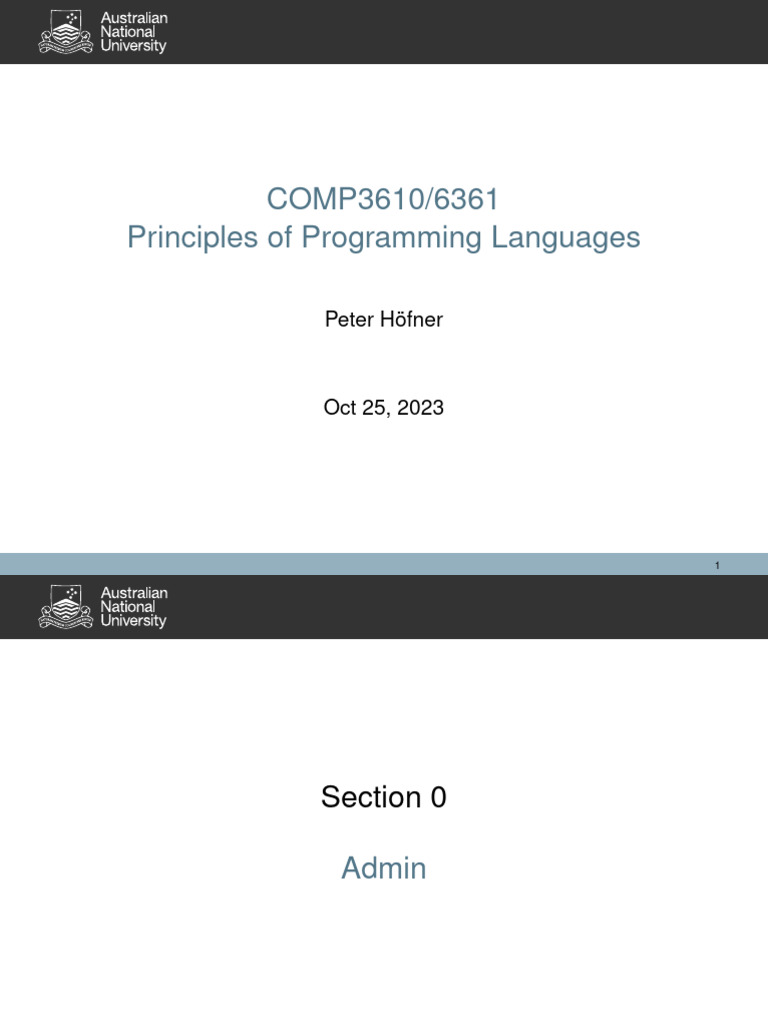COMP3610: Programming Languages Overview | PDF | Semantics ...