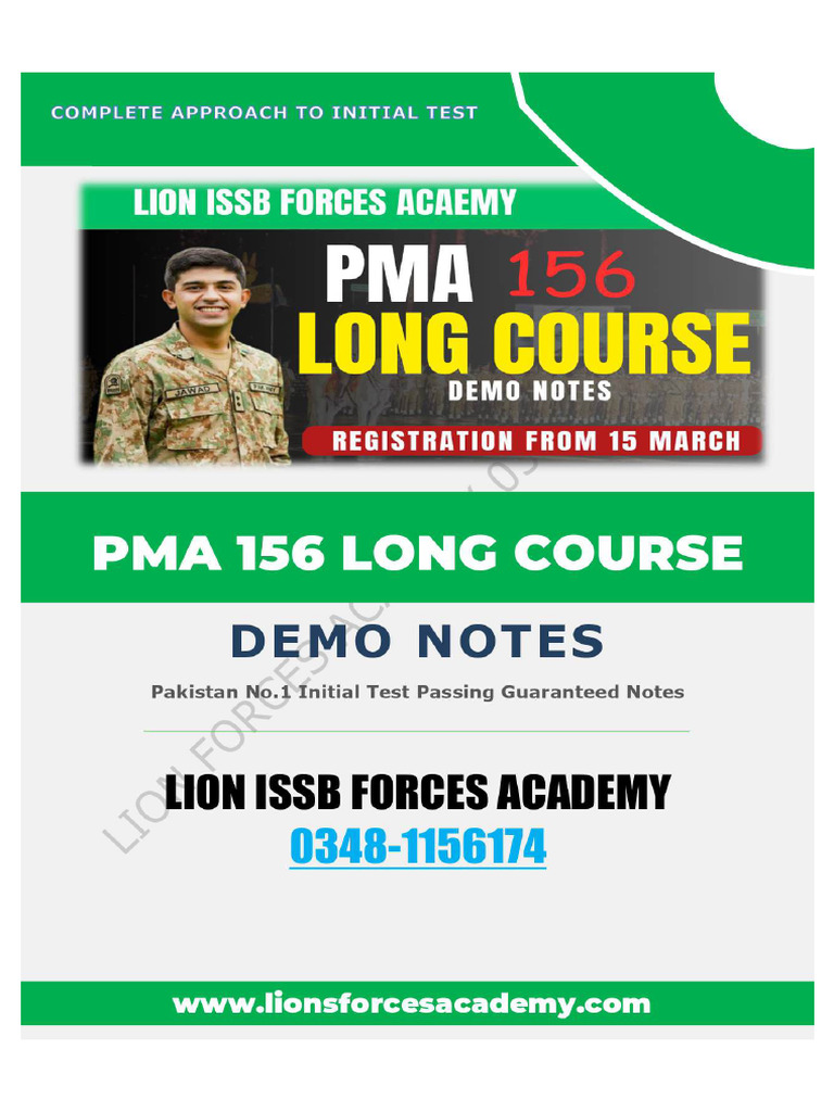 PMA Long Course Notes-Lion Forces Academy | PDF
