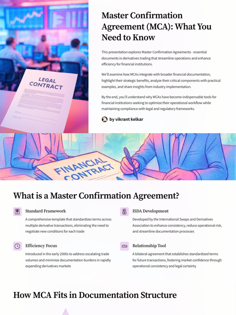 Master Confirmation Agreement MCA What You Need To Know | PDF ...