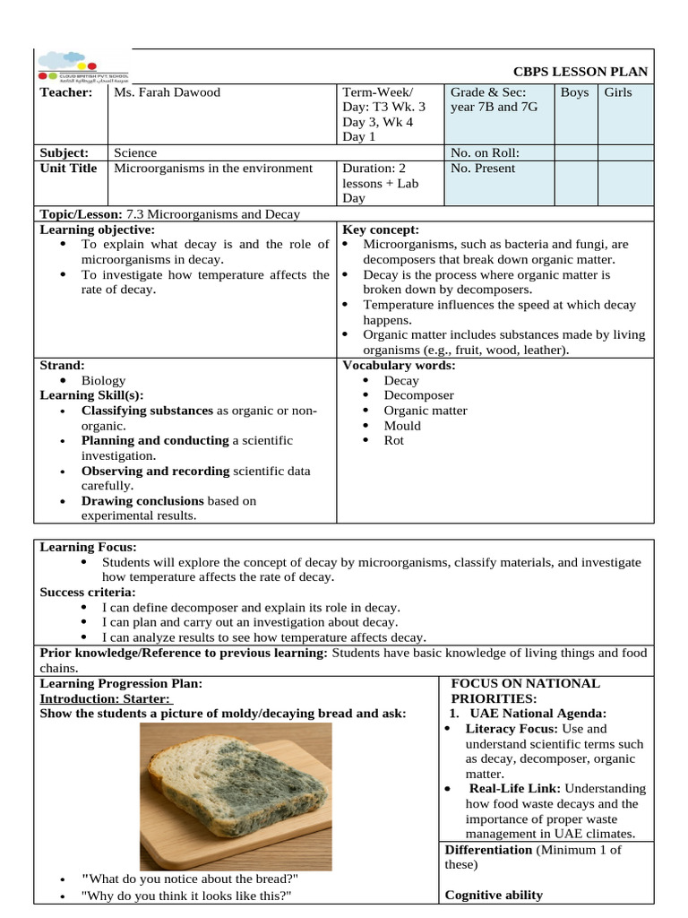 LP Week 3 7.3 Microorganisms and Decay | PDF | Decomposition | Organic ...