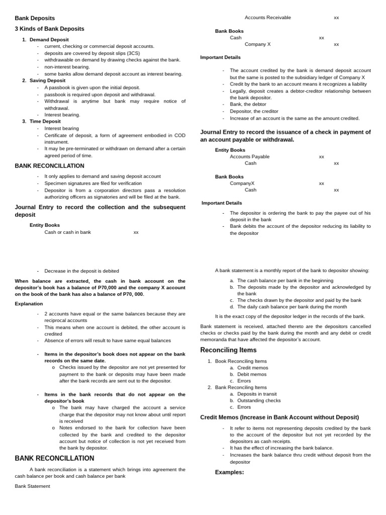 BANK RECONCILLATION FINAL DOCS | PDF | Cheque | Banks