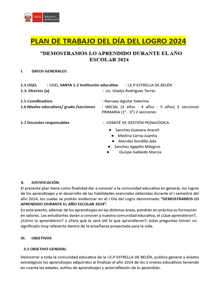 Dia Del Logro 2024 | PDF | Maestros | Salón de clases