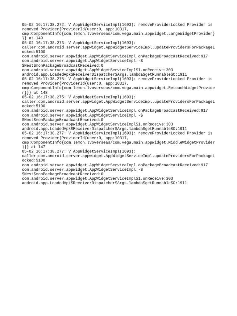 Appwidget History Log0 | PDF