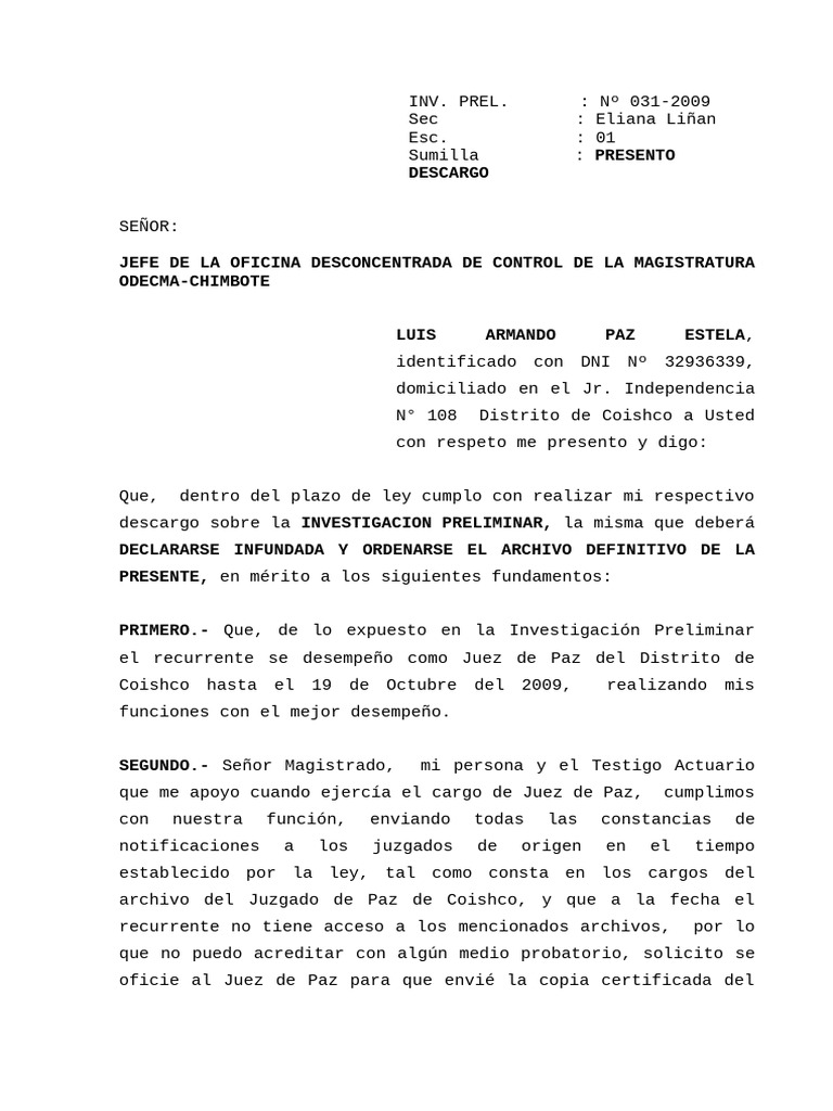 Absuelvo Inv Prel. | PDF | Justicia | Crimen y violencia