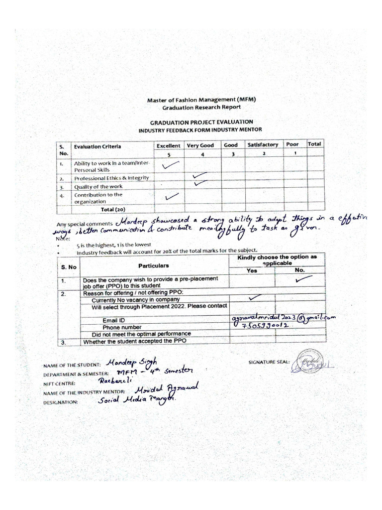 Feedback Form | PDF