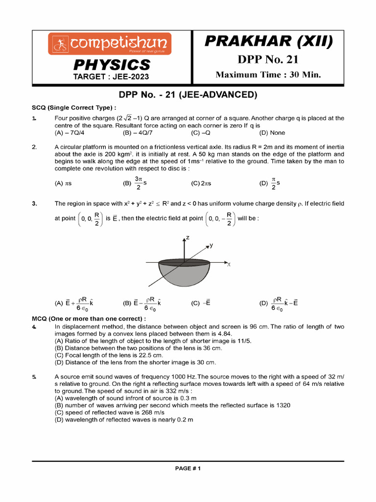 DPP-21 Physics | PDF