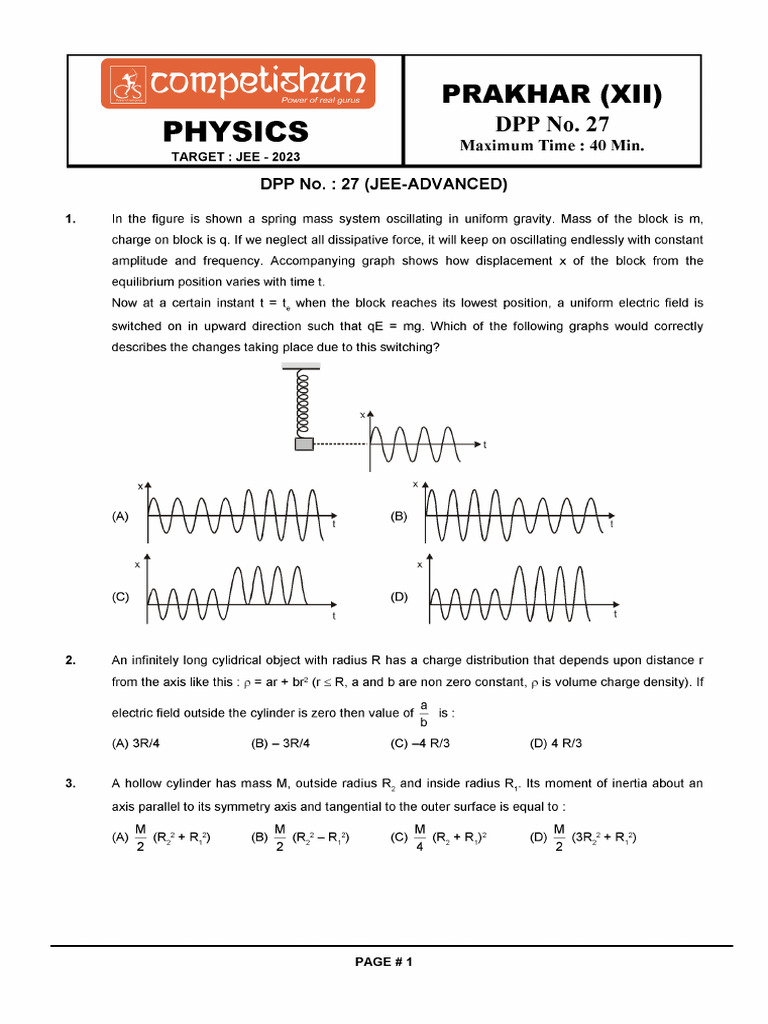 DPP-27 Physics | PDF