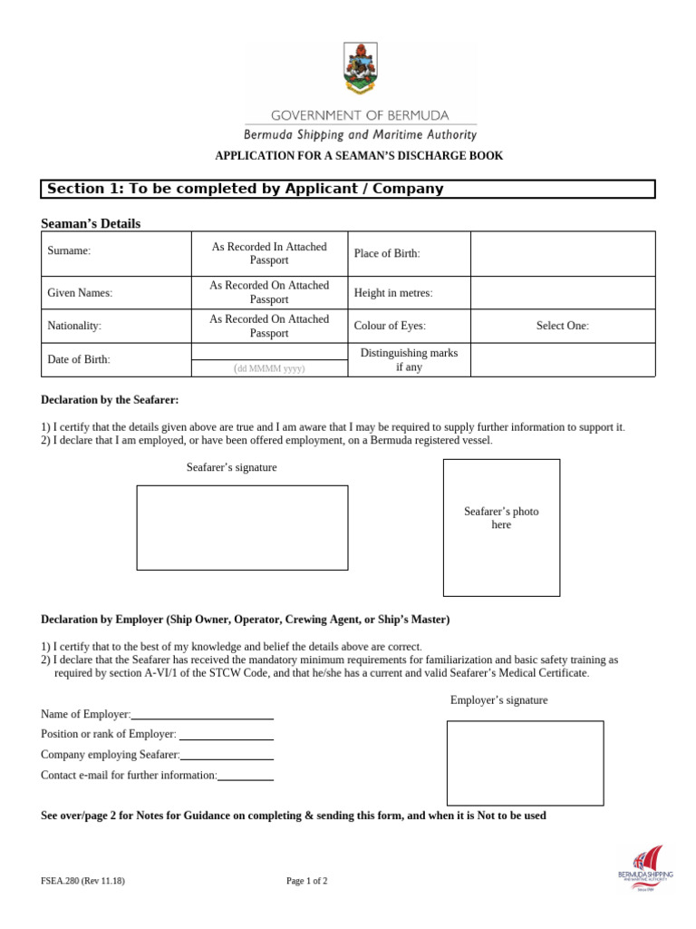 FSEA 280 SDB e Application | PDF | Sailor