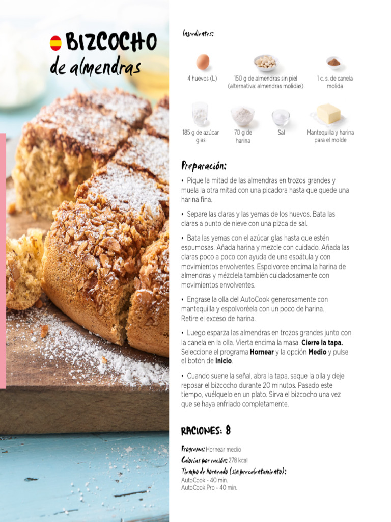 Postres Bizcocho Almendras | PDF