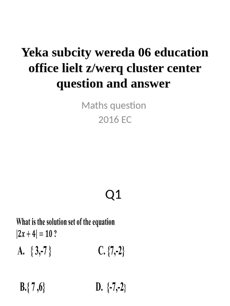 Mathematics G-8 Question and Answer | PDF | Mathematics | Elementary ...