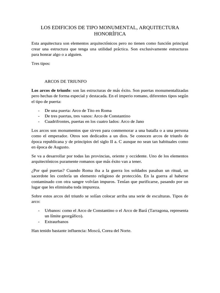 Estructuras Monumentales Romanas | PDF | imperio Romano