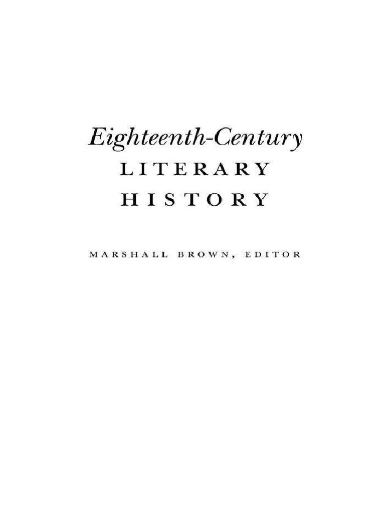 Eighteenth-Century Literary History | PDF | Michel Foucault | Discourse