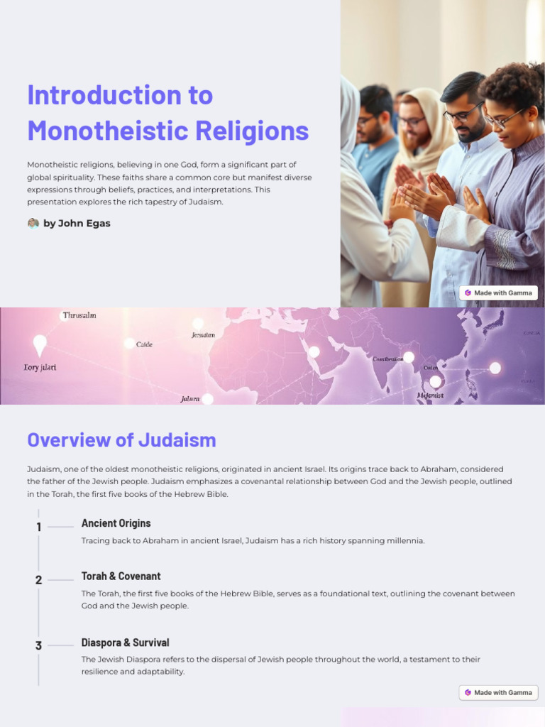 Judaism Monotheistic Religions | PDF | Jewish Holidays | Monotheism