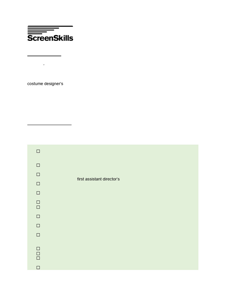 Draft JD Costume Supervisor Final 180523 | PDF