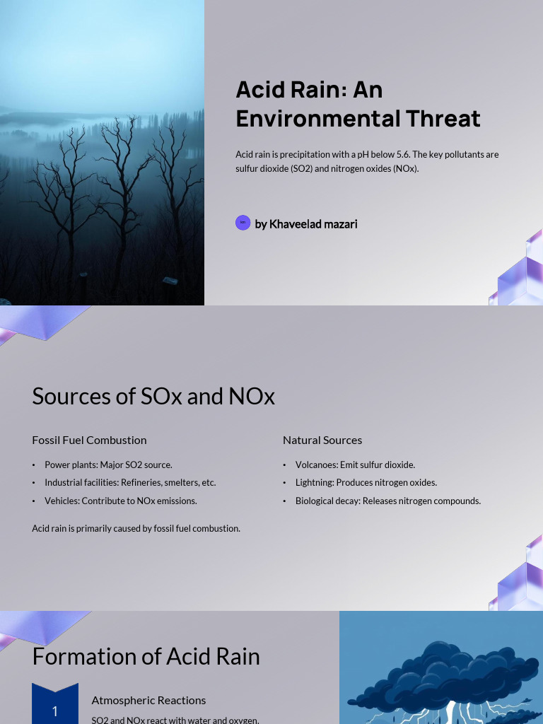 Acid Rain An Environmental Threat | PDF | N Ox | Sulfur Dioxide