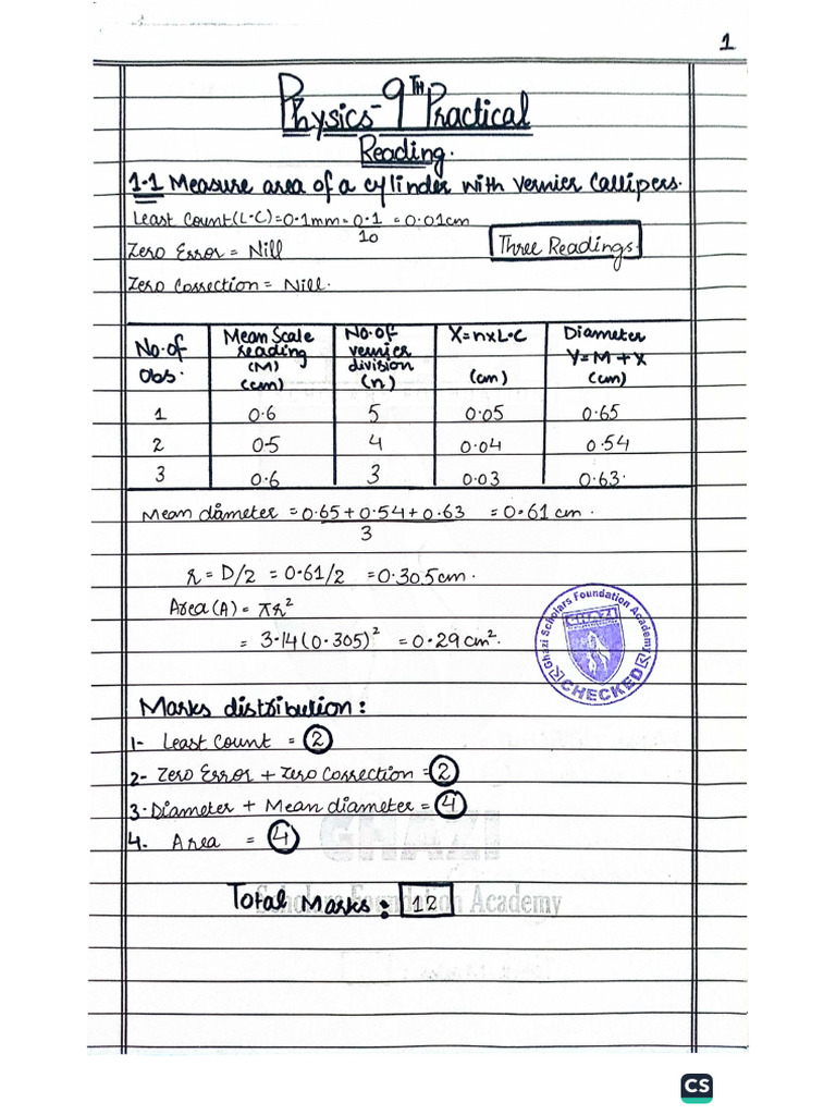 9th, 10th Physics Practical Readings 2025 | PDF