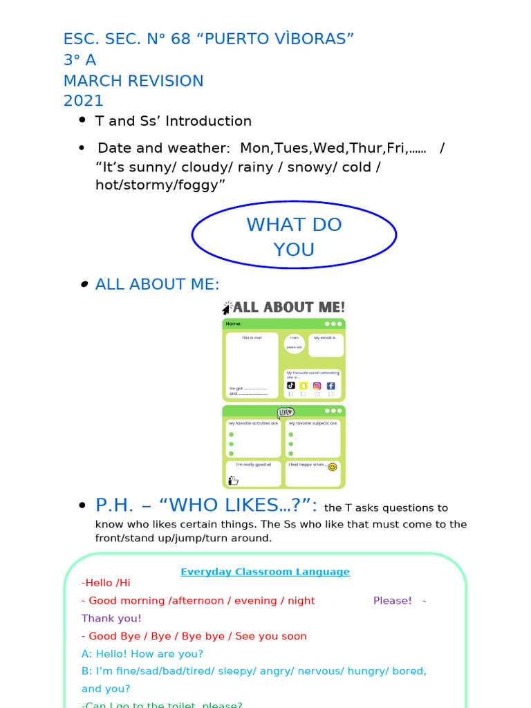 1st Lesson Revision 2021 | PDF | Grammar | Syntax