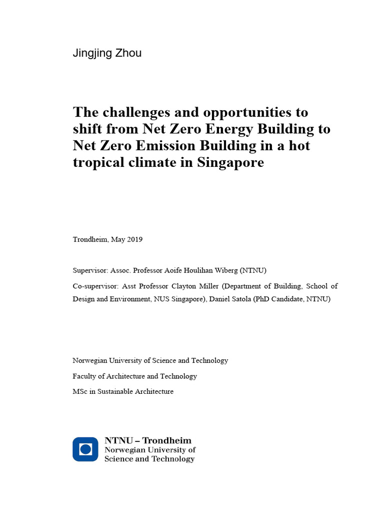 ZEB in Singapore Master Thesis Jingjing Zhou 1 | PDF | Climate Change Mitigation | Life Cycle ...