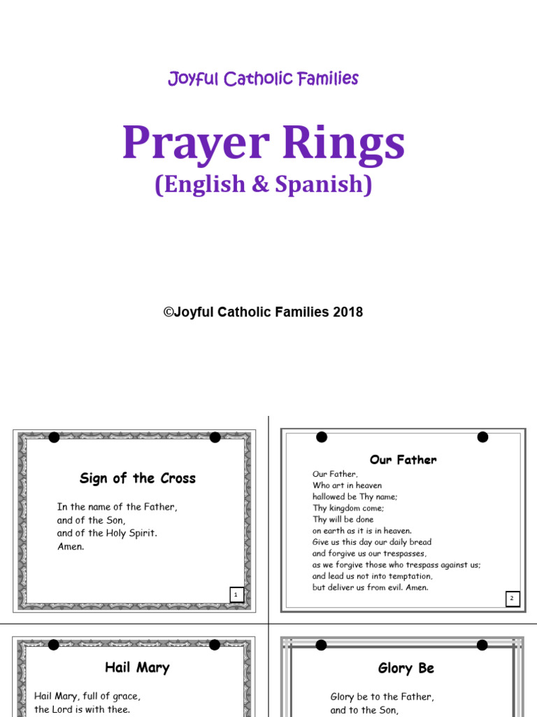 Prayers For Prayer Rings Eng Span Multiple Prayers Per Page 1 | PDF ...