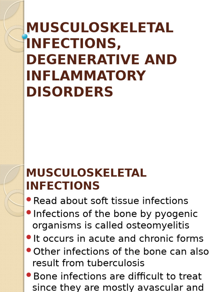 Musculoskeletal Infections New | PDF | Rheumatoid Arthritis | Arthritis
