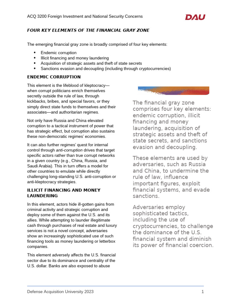 Financial Gray Zone: Key Threats Explained | PDF | Corruption | Money ...