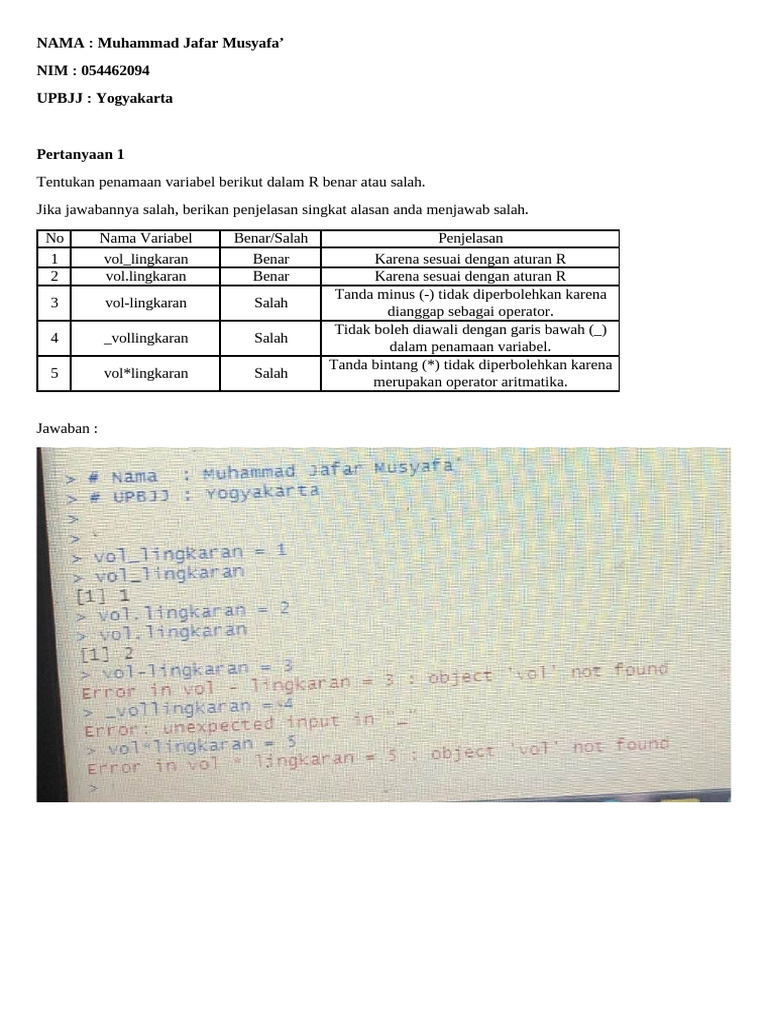 Muhammad Jafar Musyafa' Komputer 1 Sesi 1 Semester 2 | PDF