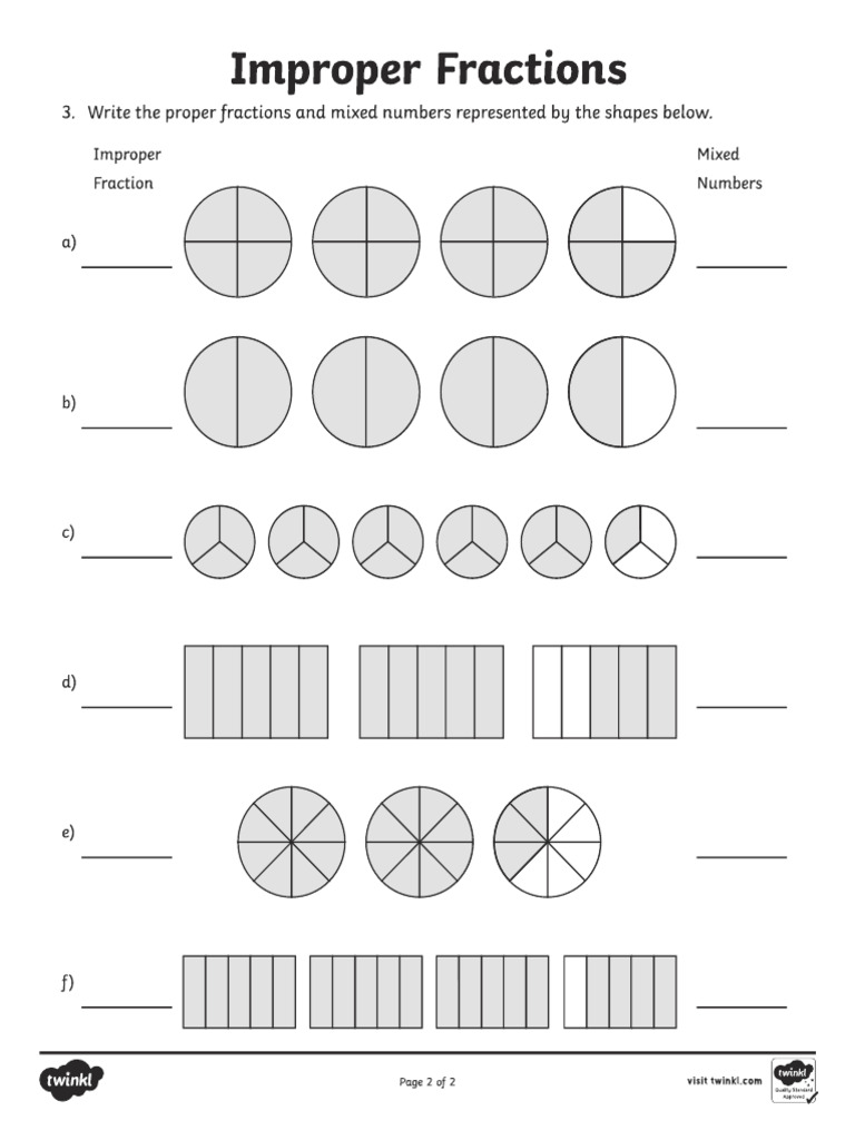 Mixed Numbers Classwork | PDF
