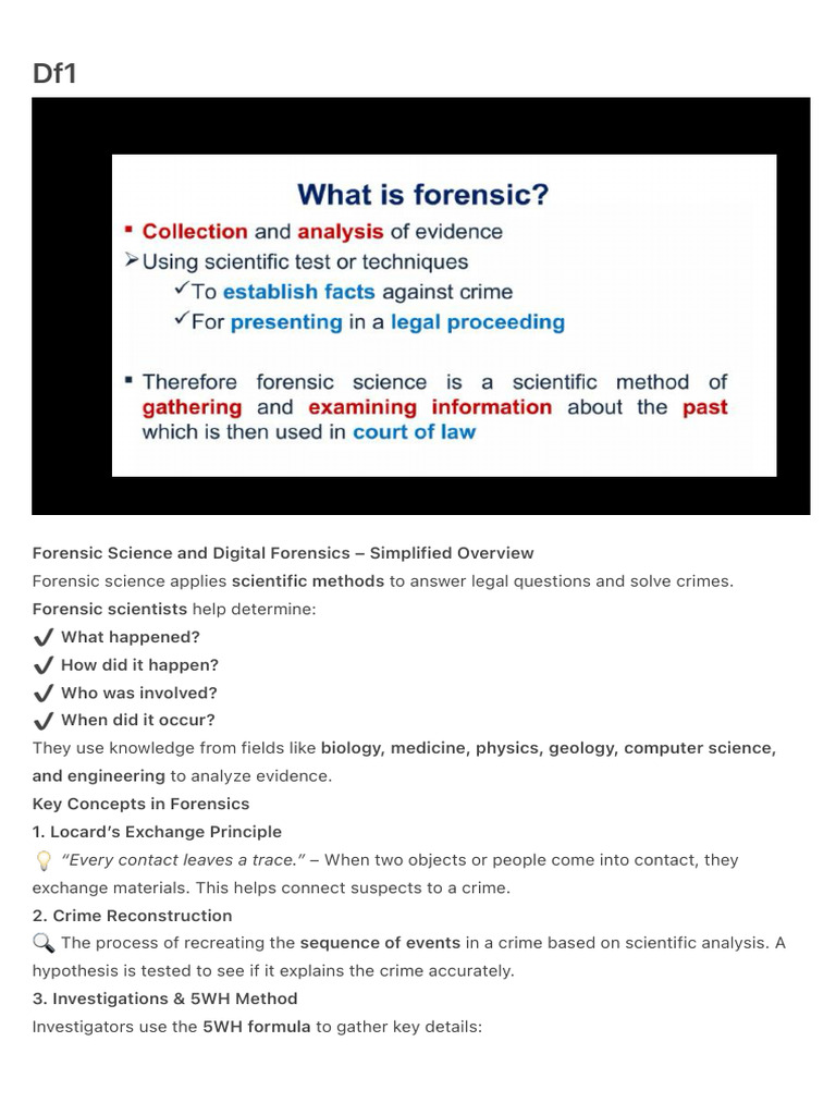 DF 1 | PDF | Digital Forensics | Forensic Science