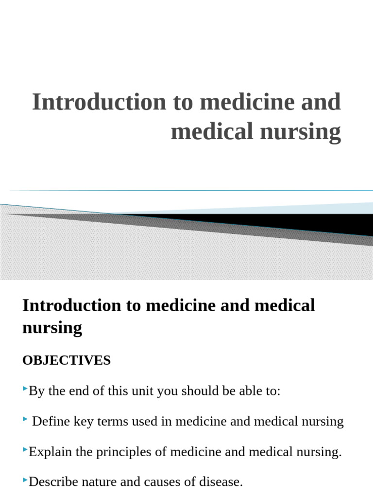 Introduction To Medicine and Medical Nursing GLHI 2 | PDF | Medicine ...