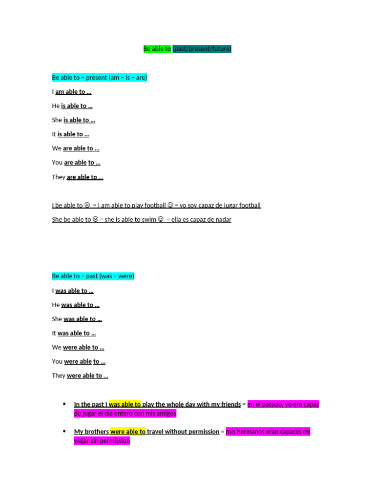 Be Able To - Intermediate 01 | PDF
