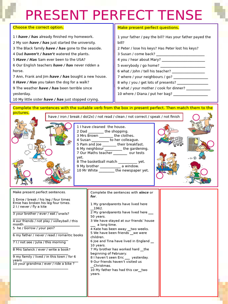 Present Perfect Worksheet | PDF