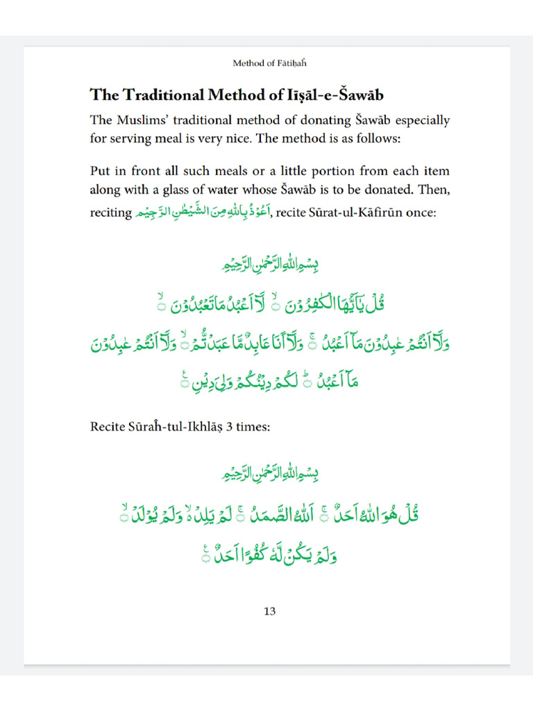Fatiha Ka Tarika. | PDF