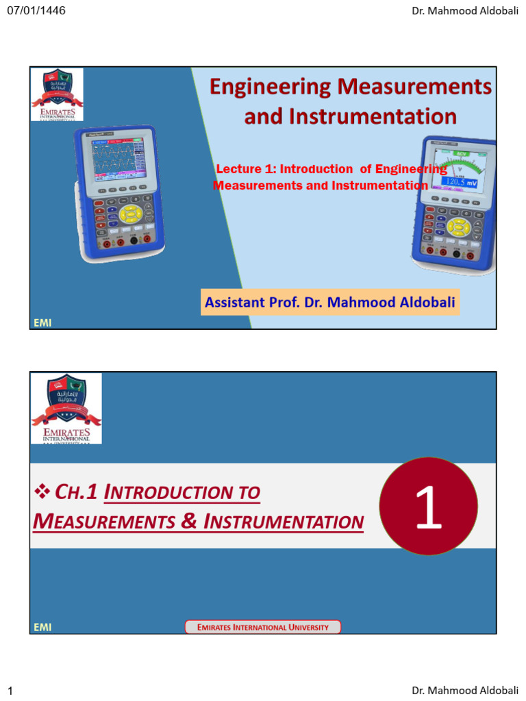 Engineering Measurements and Instrumentation - Lecture - 1 | PDF | International System Of Units ...