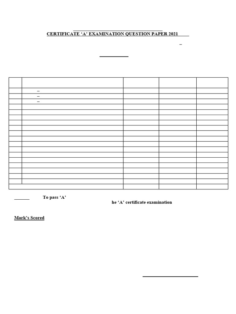 Master Copy Question Paper 2021-2022 | PDF