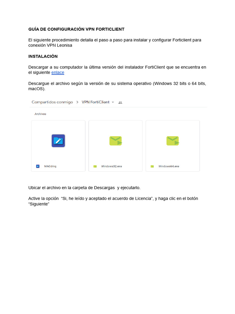 Guía de Configuración VPN FortiClient | PDF