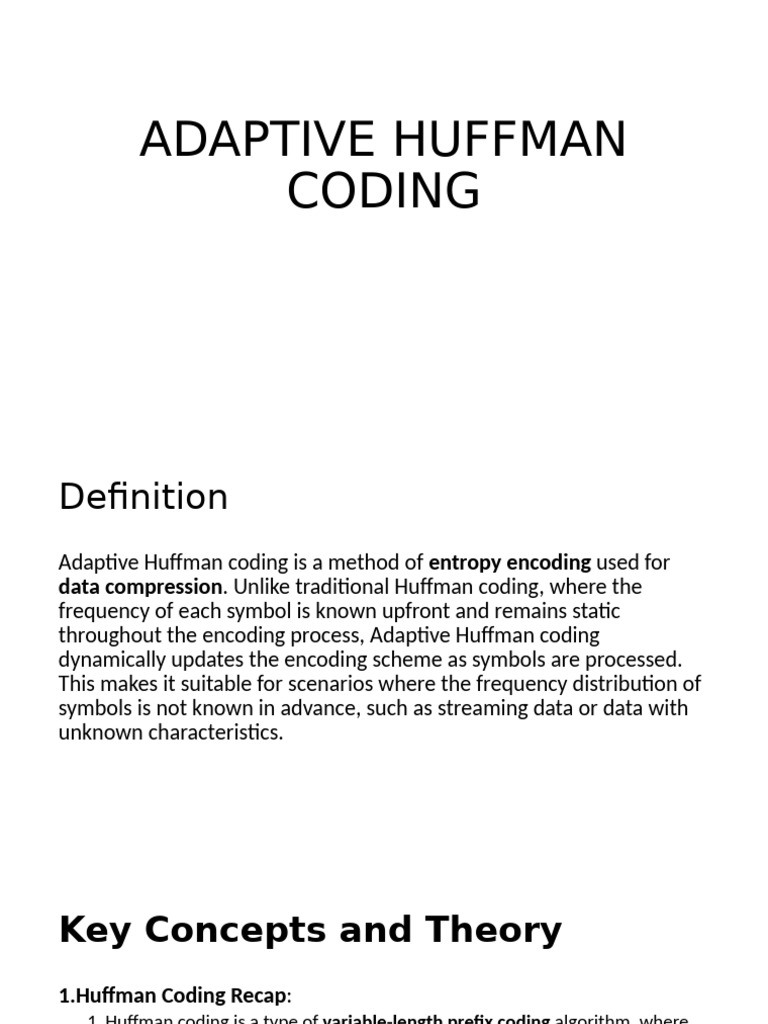 Adaptive Huffman Coding | PDF | Code | Data Compression