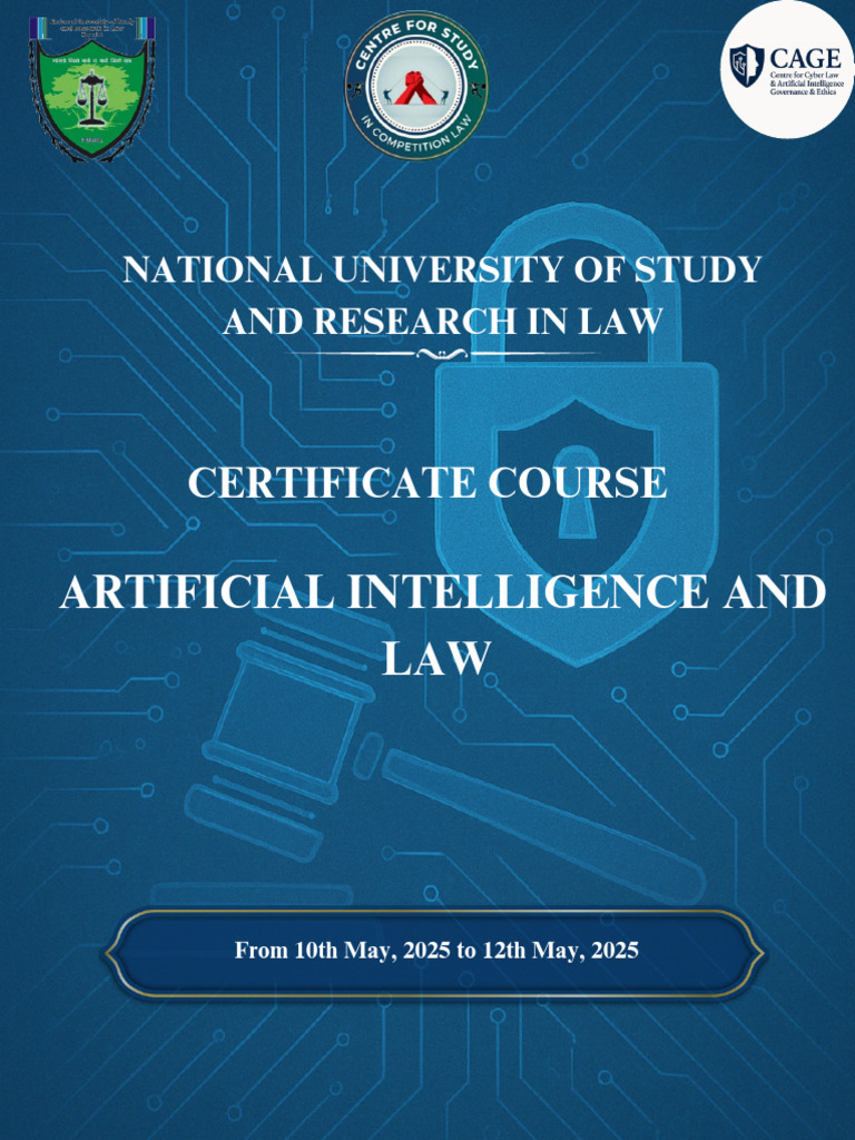 NUSRL RANCHI Certificate Course On AI and Law | PDF | Artificial Intelligence | Intelligence (AI ...