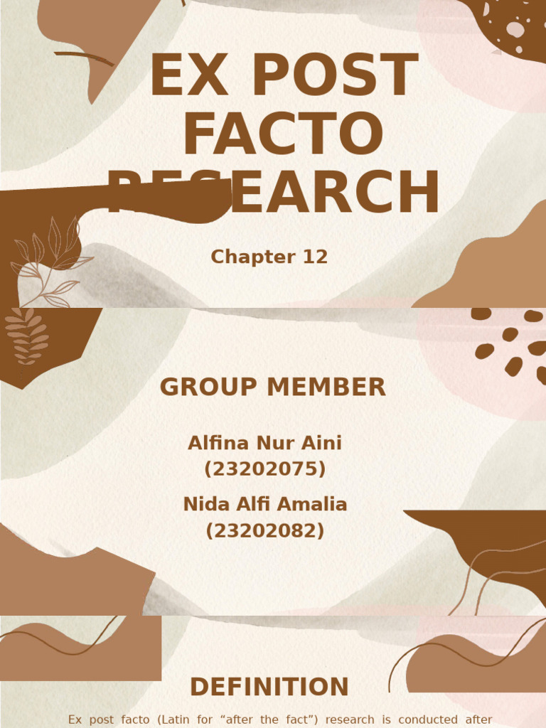 Ppt Ex Post Facto Research | PDF | Causality | Dependent And ...