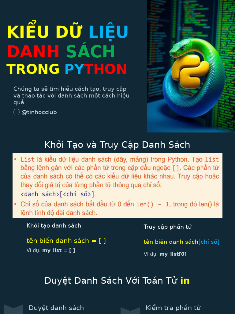Kieu Du Lieu Danh Sach Trong Python | PDF