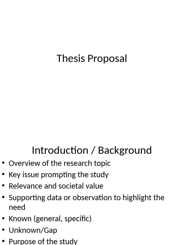 General Thesis Proposal Presentation | PDF