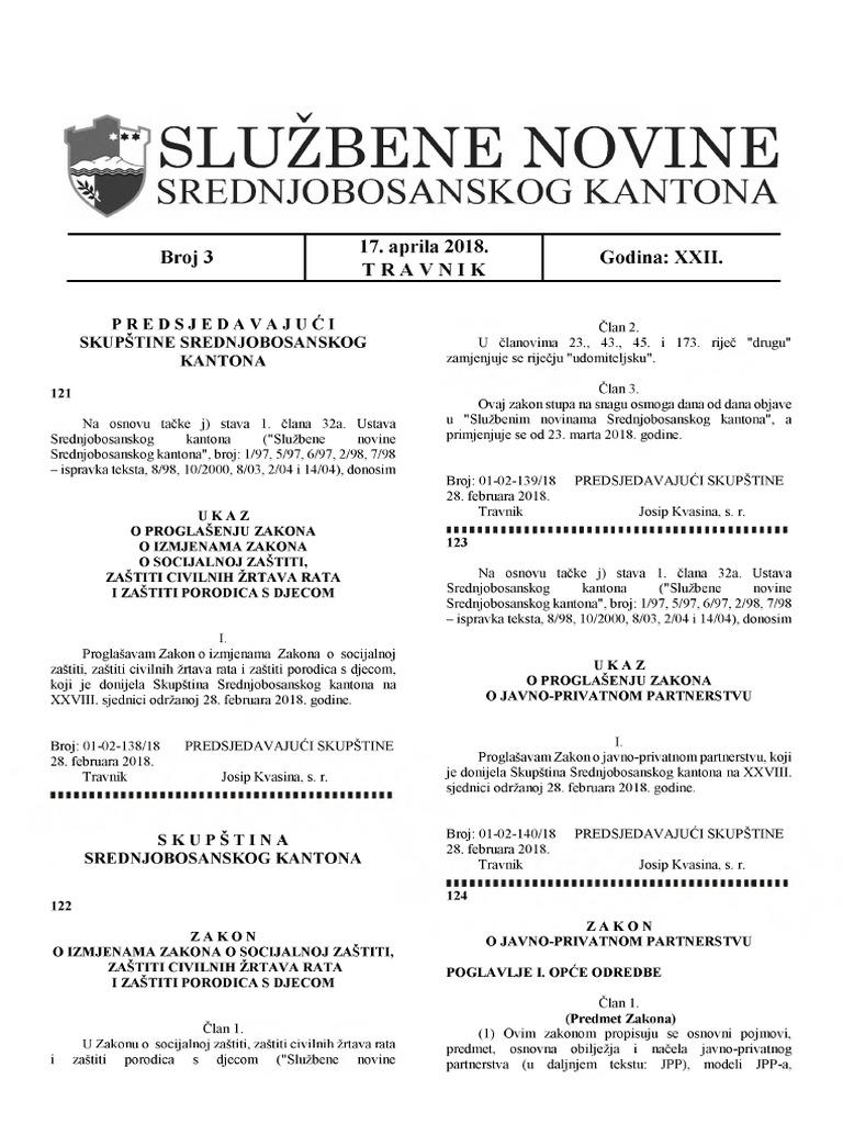 Zakon o JPP SBK | PDF