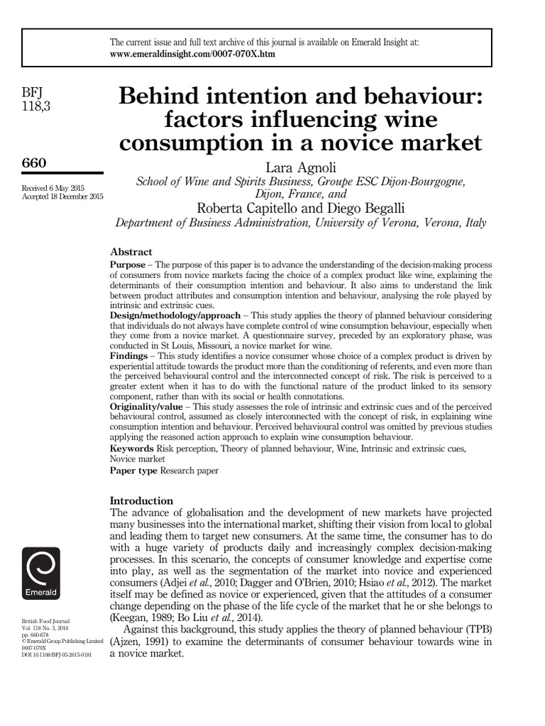 10 1108 - BFJ 05 2015 0181 | PDF | Intention | Behavior