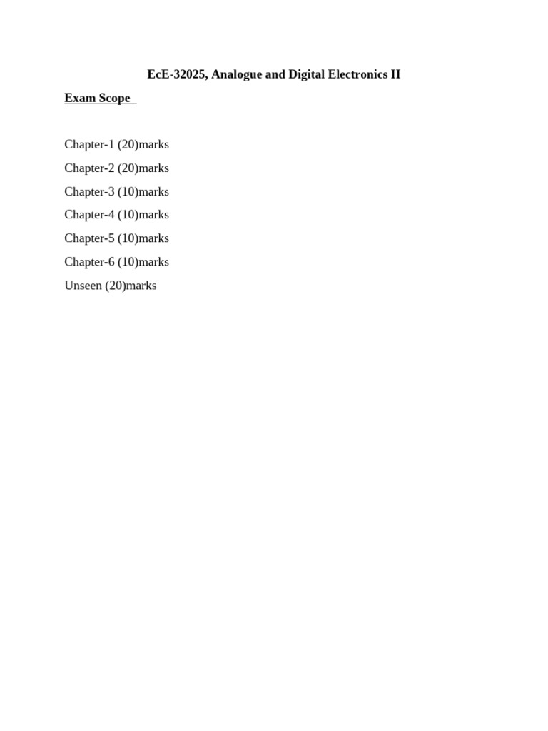Analogue & Digital Electronics II Exam Guide | PDF