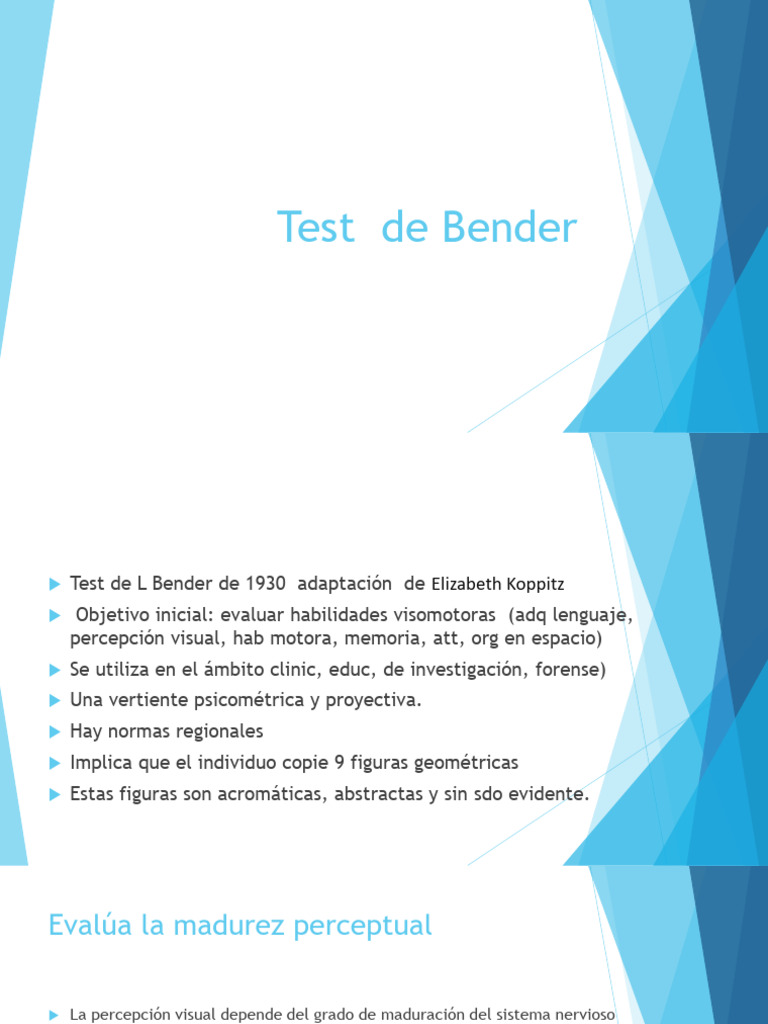 5 Test de Bender | PDF | Percepción | Conceptos psicologicos