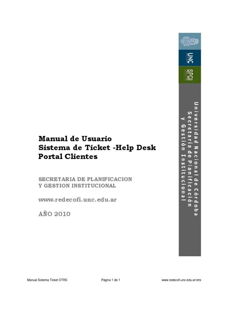 Manual Del Usuario Del Sistema Otrs Spygi v2.0 | PDF | Archivo de ...