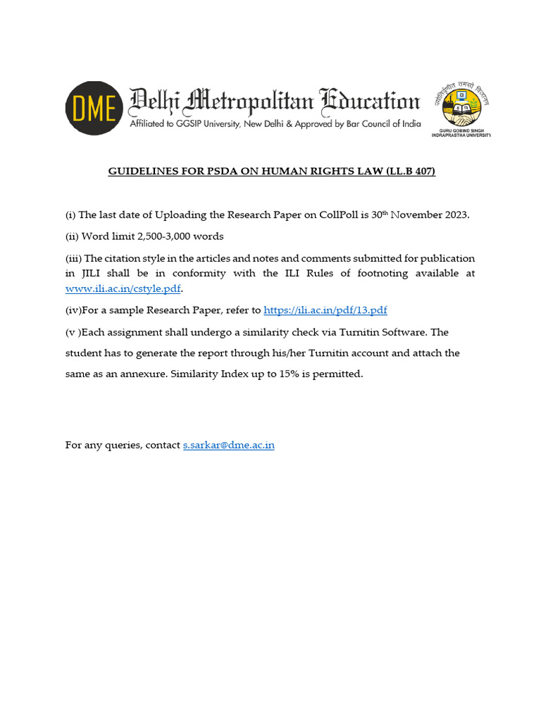 Guidelines For PSDA - HR | PDF